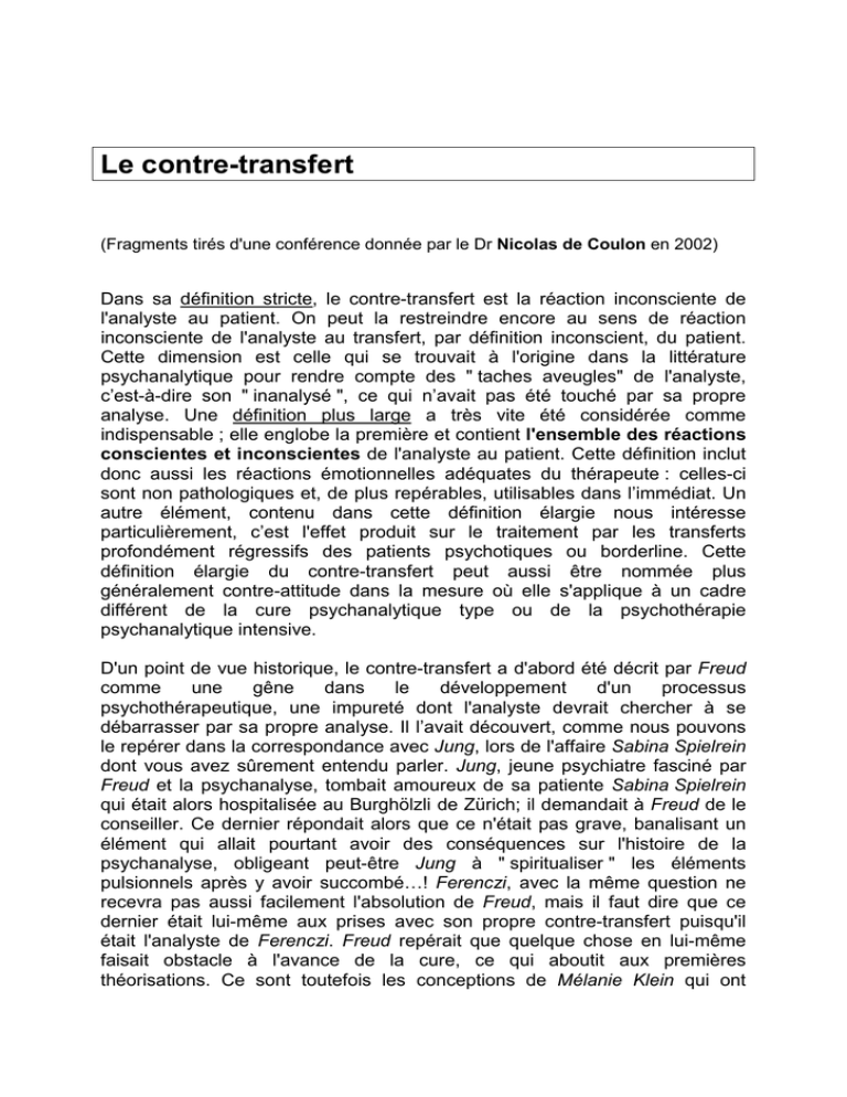 Le contre-transfert