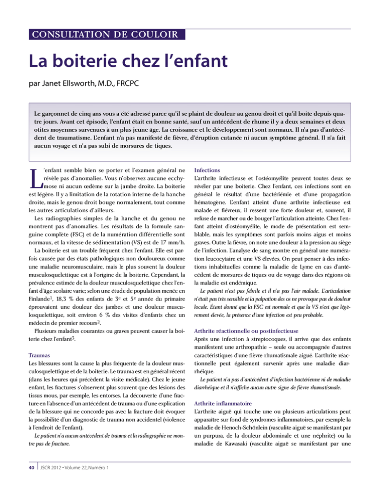La boiterie chez l`enfant - STA HealthCare Communications